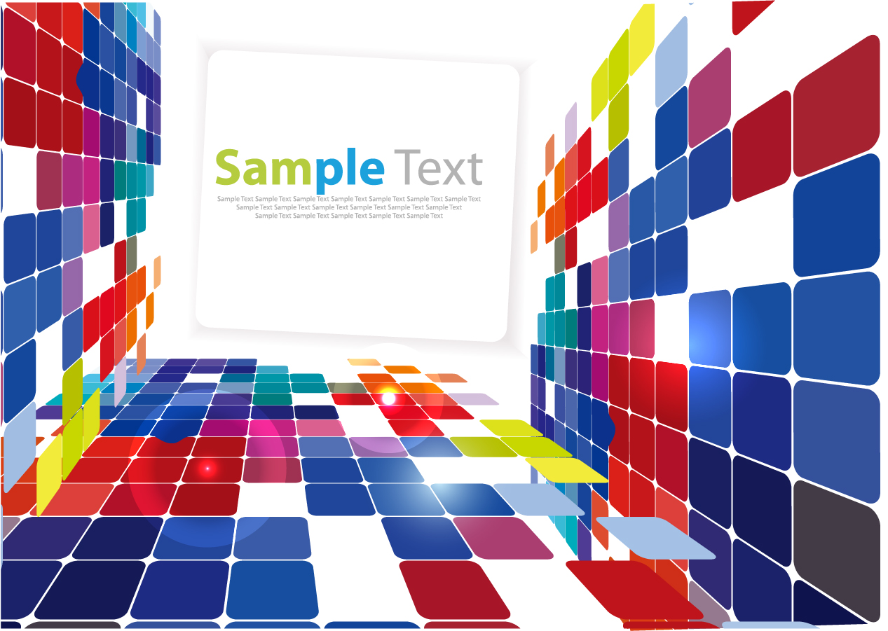 Free Vector がらくた素材庫 立体的に四角形を積み上げた背景 3d Square Background Vector イラスト素材